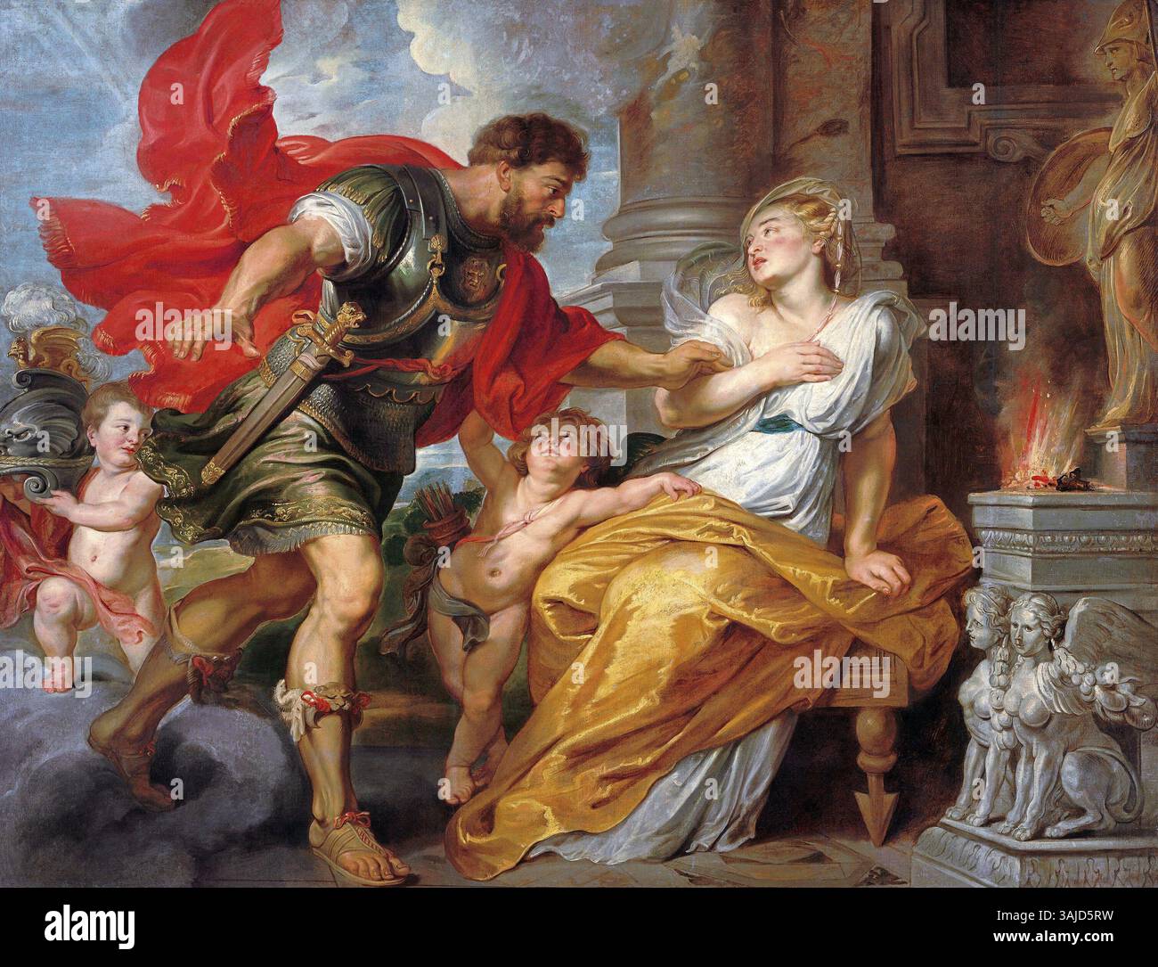 Peter Paul Rubens' circa 1617-1620 painting Mars and Rhea Silvia depicts the mythological ...