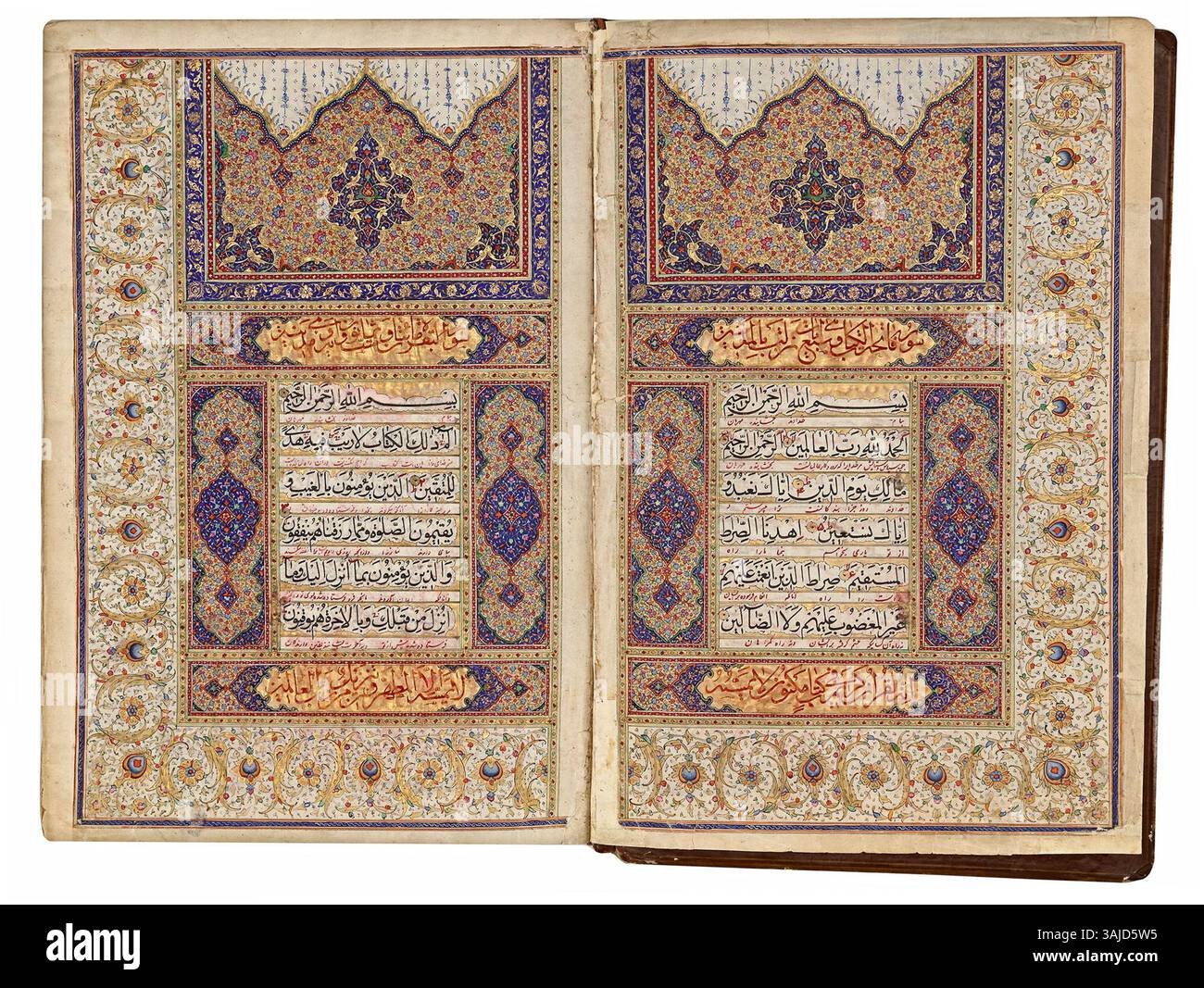 This illuminated Qajar Quran, written in 1901 for Abdullah Khan Amir ...
