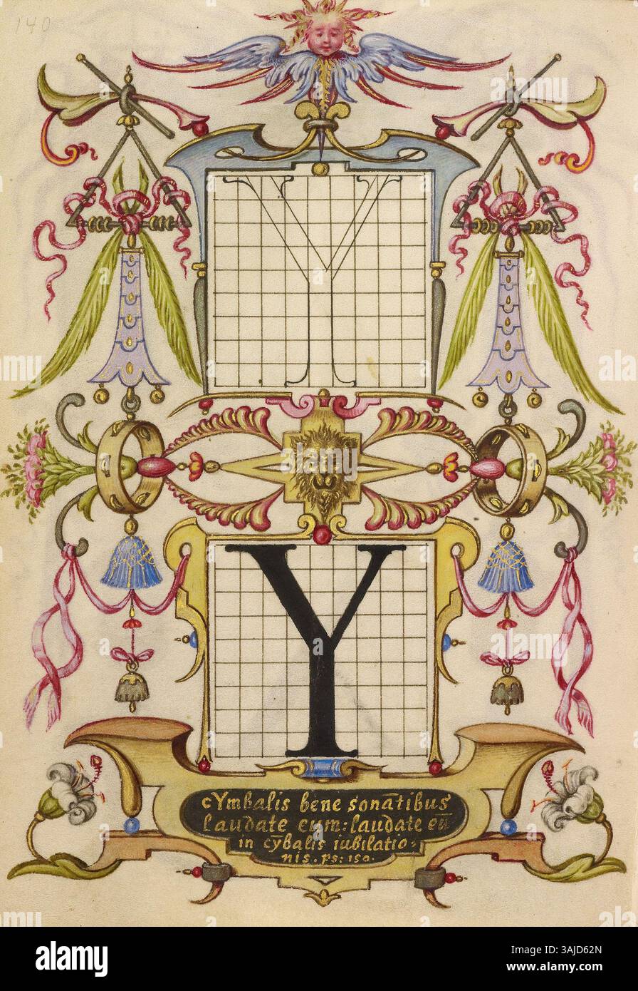 Joris Hoefnagel's 1591-96 guide for constructing the letter 'Y', part ...