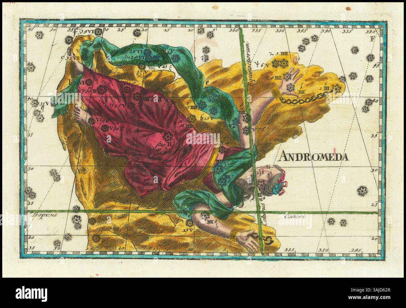 Engraving titled 'Andromeda' by Corbinian Thomas, created in 1730 ...