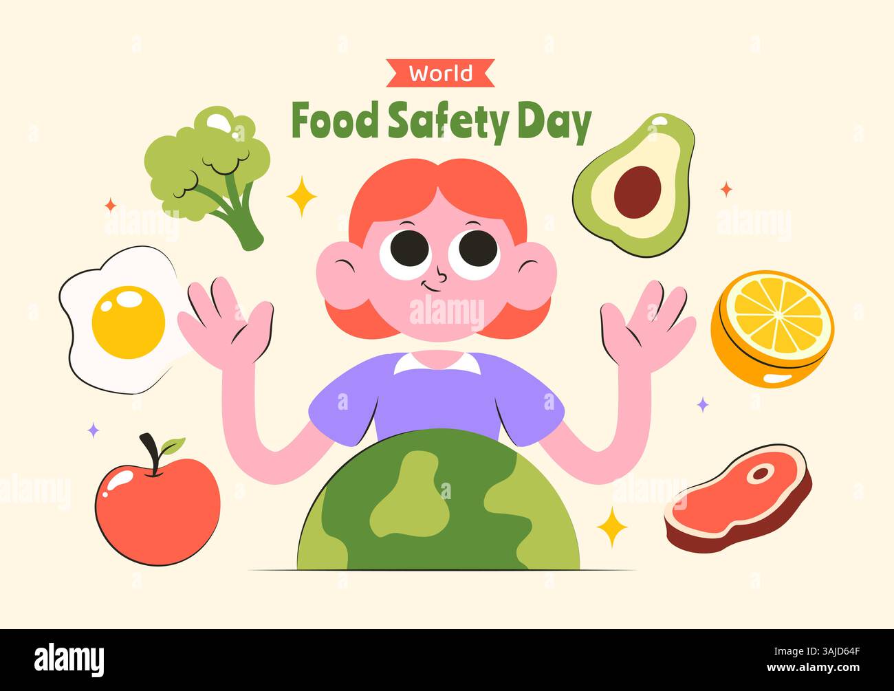 World Food Safety Day Vector Illustration on June 7 to Raise Awareness ...
