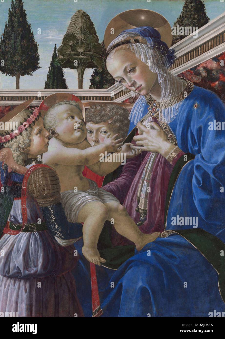 This tempera painting by Andrea del Verrocchio, created between 1467 and 1469, depicts the ...