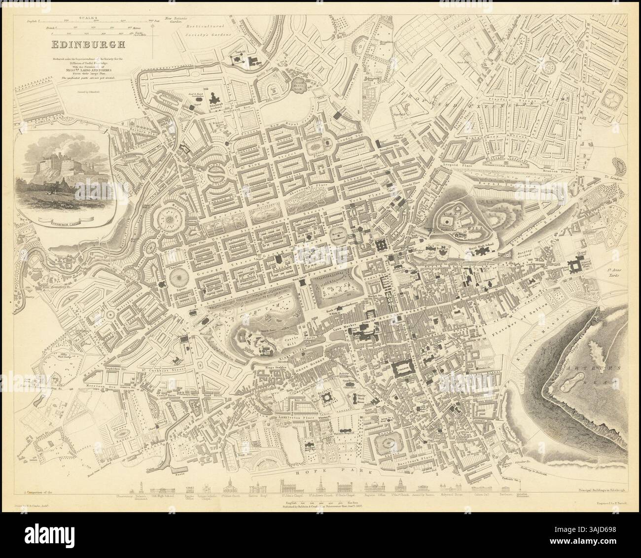 This 1834 map of Edinburgh by William Barnard Clarke provides a ...