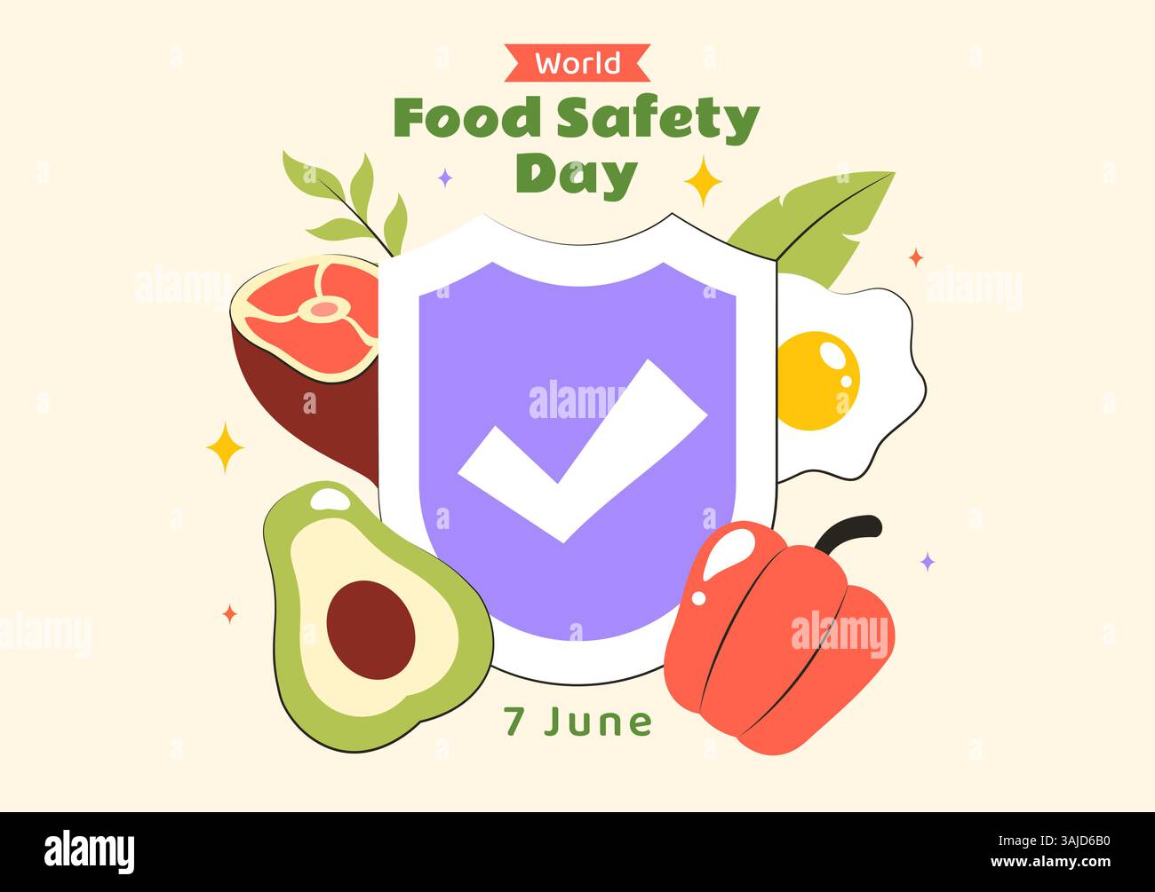 World Food Safety Day Vector Illustration on June 7 to Raise Awareness ...