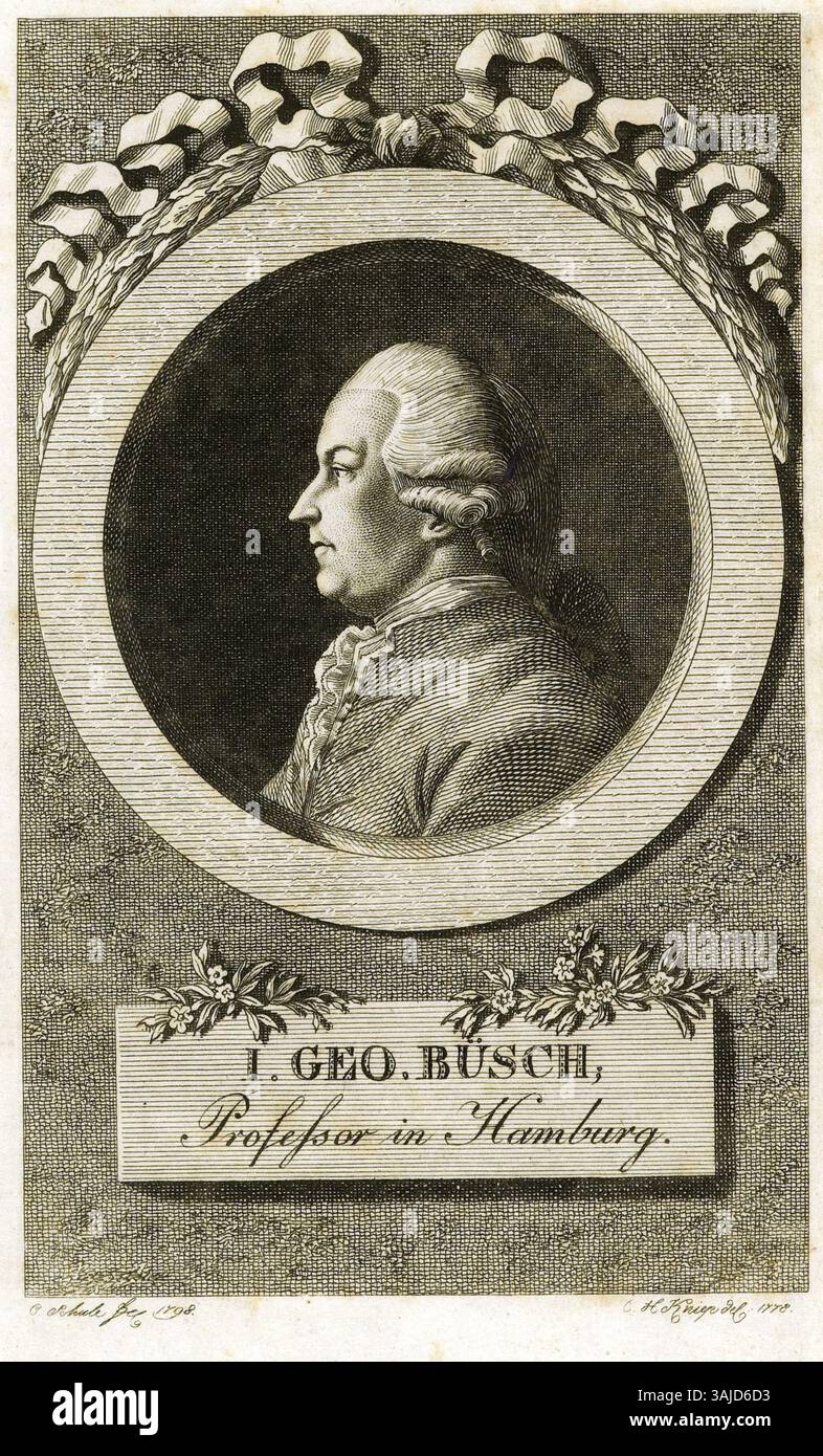 Portrait of Johann Georg Büsch, professor in Hamburg, created by ...