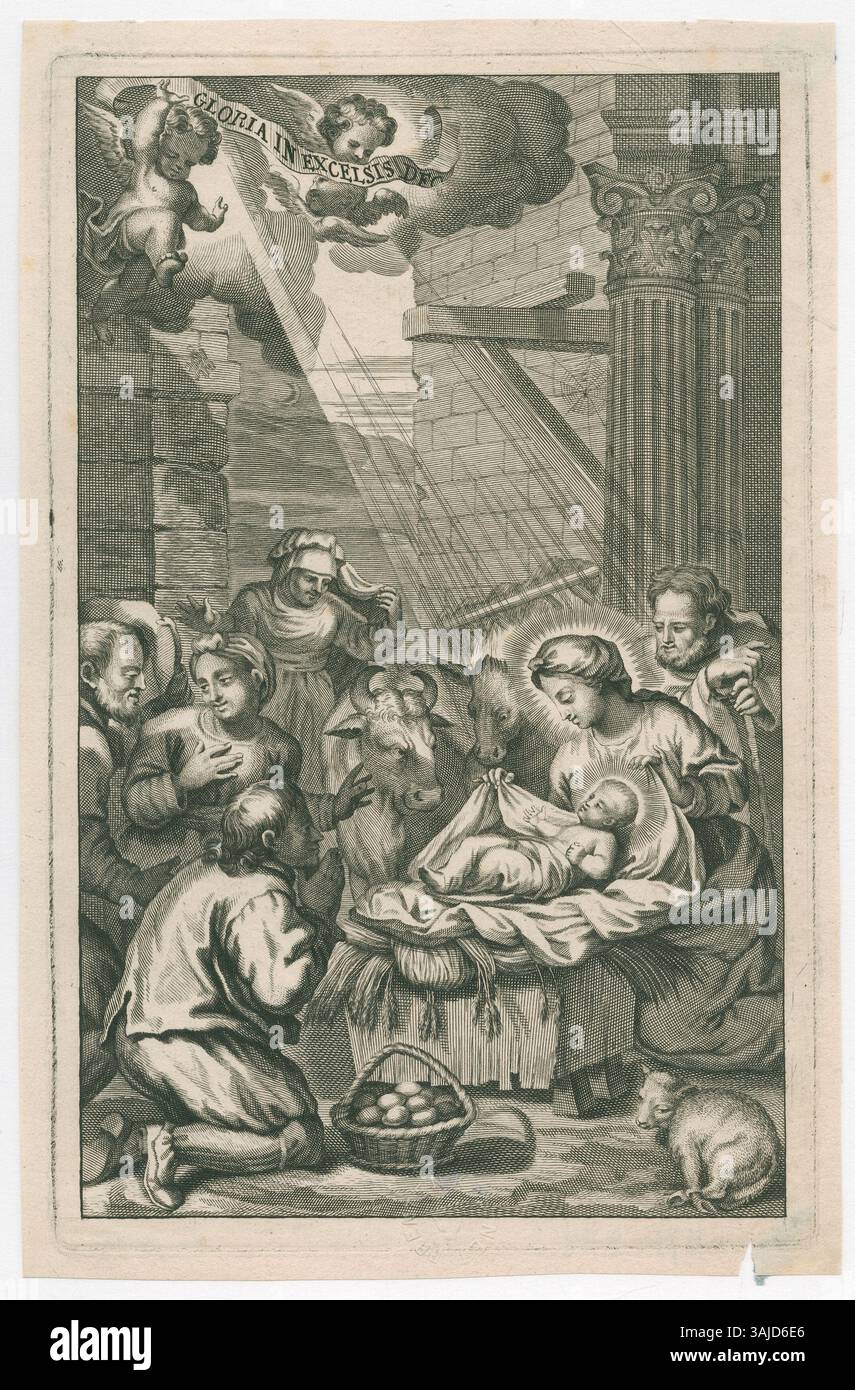 Jan Antoon de Pooter’s 1704 etching 'The Adoration of the Shepherds ...