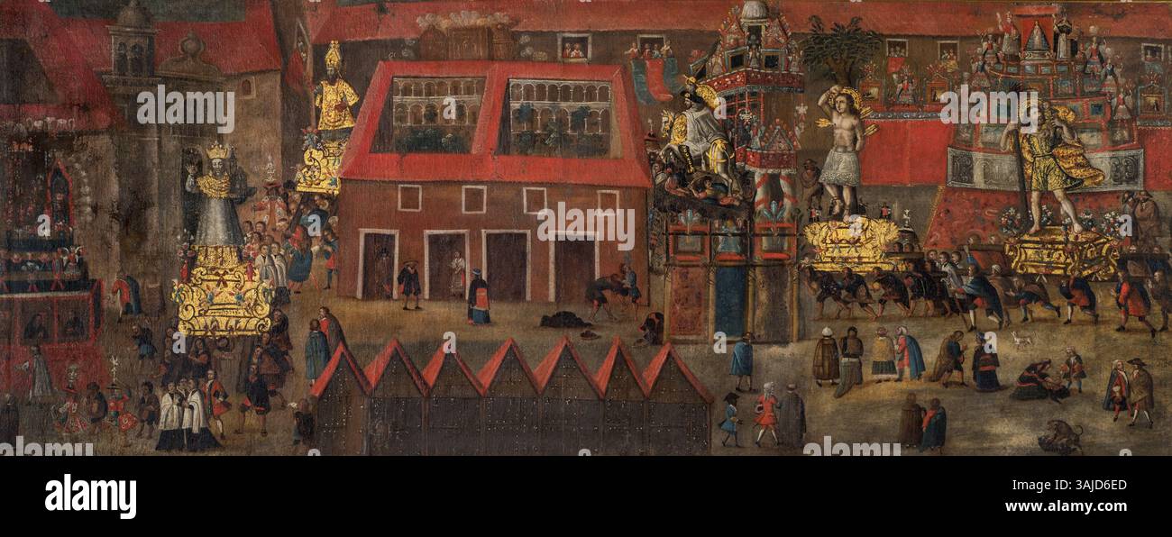 This 18th-century painting, *Procesión del Corpus Christi en el Cuzco ...