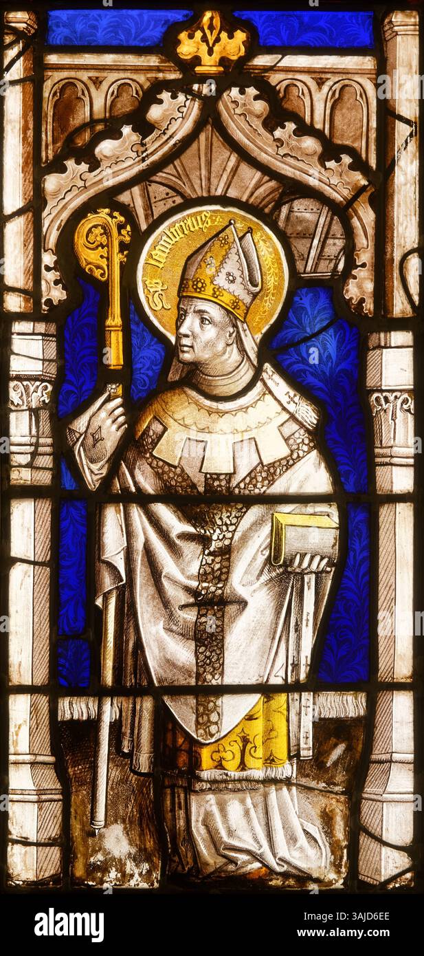 Stained glass and grisaille depicting Saint Lambertus from the Upper ...