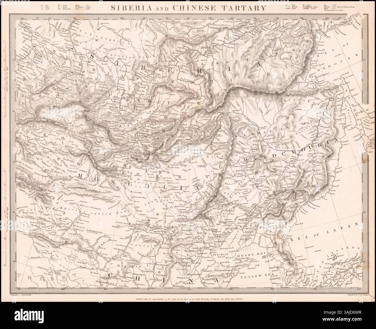 An 1838 map of Siberia and Chinese Tartary by the Society for the ...
