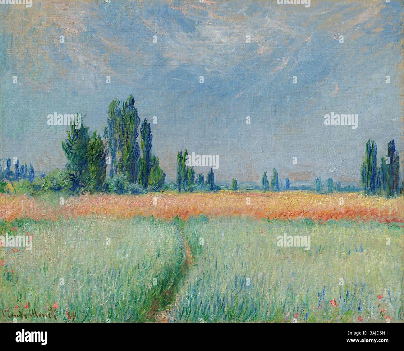 Claude Monet's 1881 painting 'Wheatfield' showcases a rural landscape ...