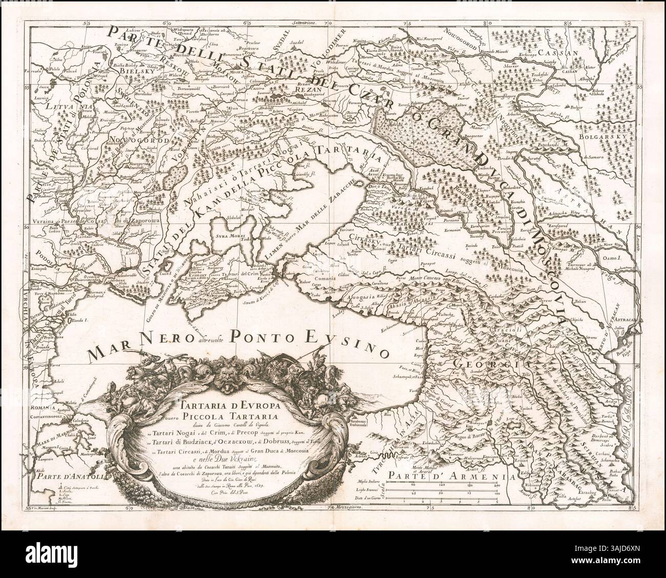 This 1684 map by Giacomo Cantelli da Vignola showcases Little Tartary ...