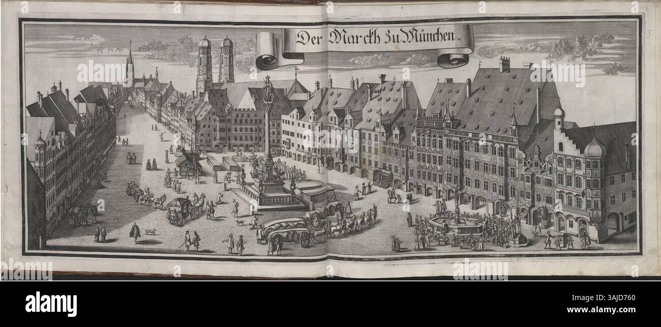 A 17th-century engraving by Michael Wening, showing topographical ...