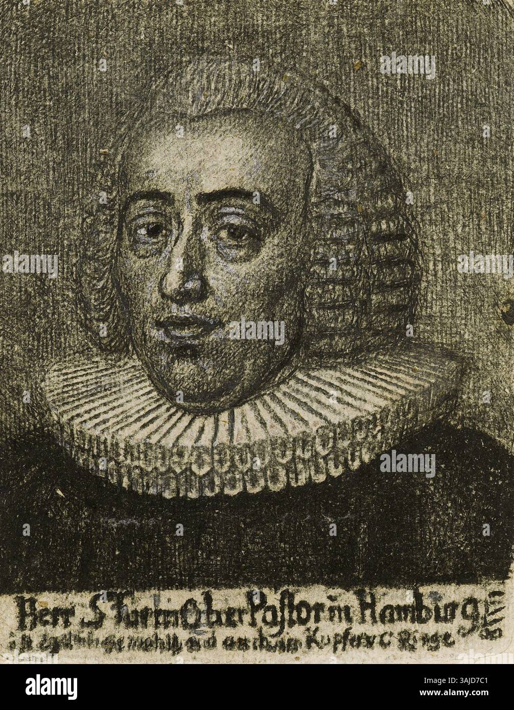 Copper engraving of Christoph Christian Sturm, portraying him as a ...