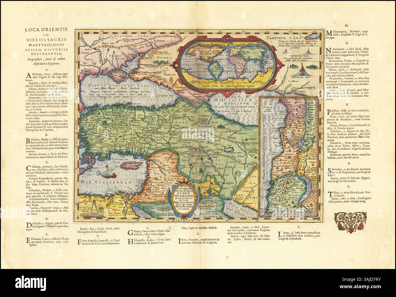Abraham Ortelius's 1624 map of the Ancient World, based on Biblical ...