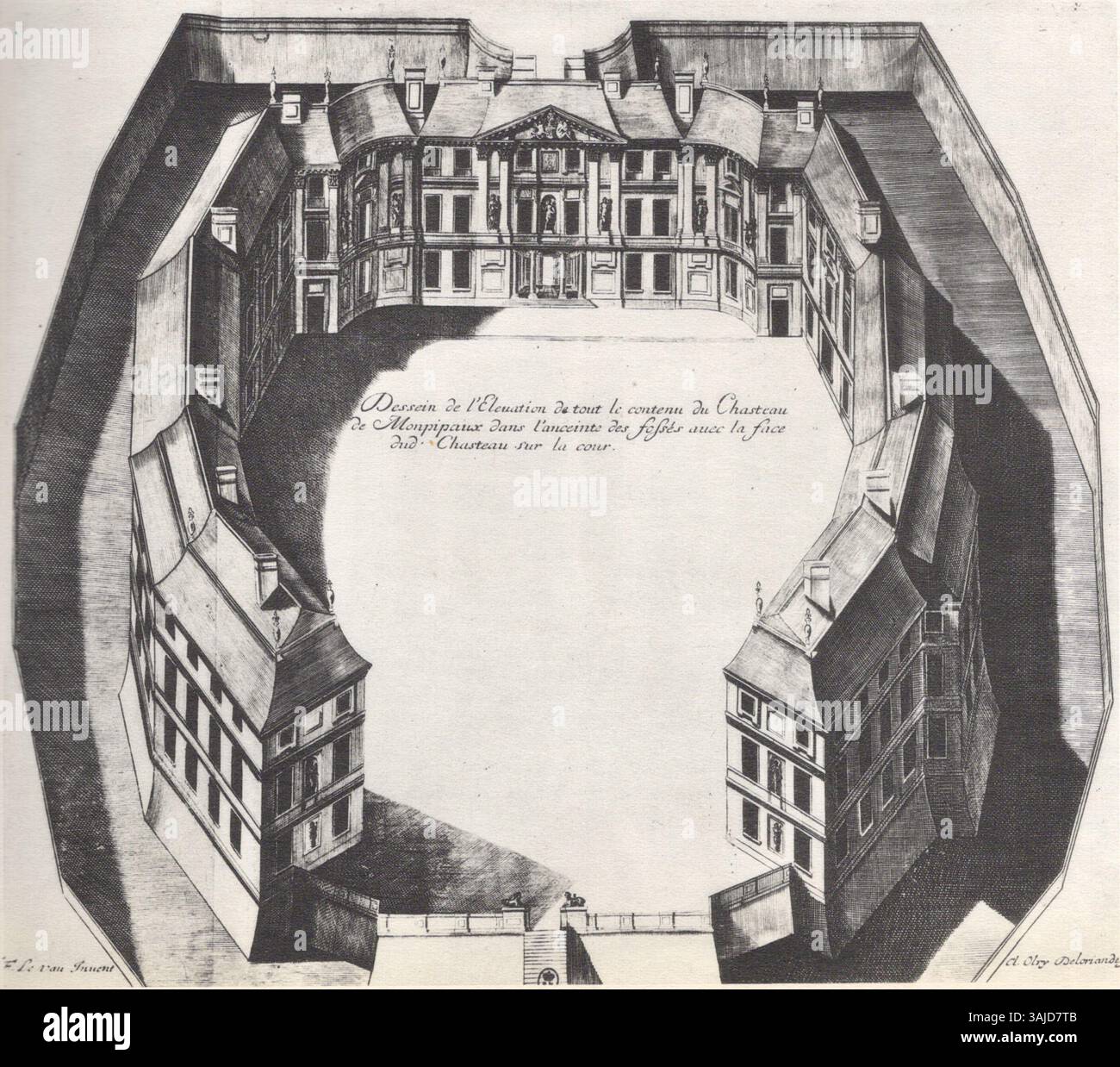 François Le Vau's project for the Château de Monpipaux, shown in an ...