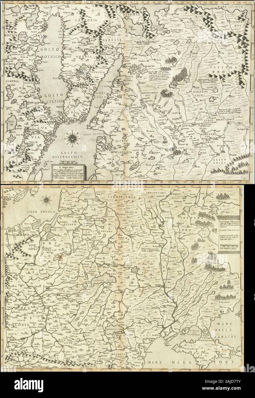 Paolo Forlani's 1568 map of Poland, a rare and significant cartographic ...