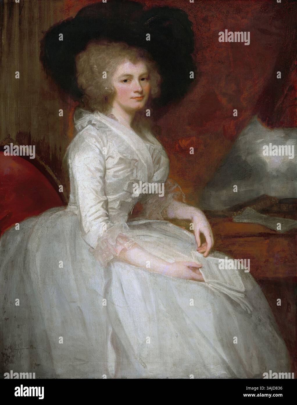 A portrait of Mrs. Alexander Blair, painted by George Romney between ...