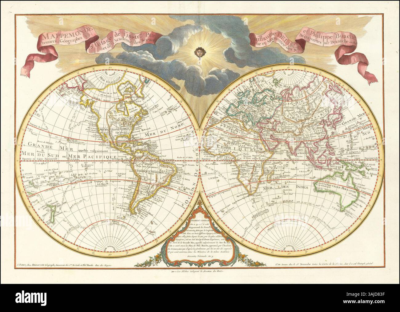 This 1801 world map by Guillaume Delisle, Philippe Buache, and Jean ...