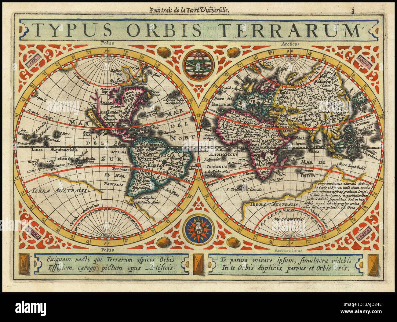 This 1631 map, Typus Orbis Terrarum, by Jan Janssonius, is a historical depiction of the world ...