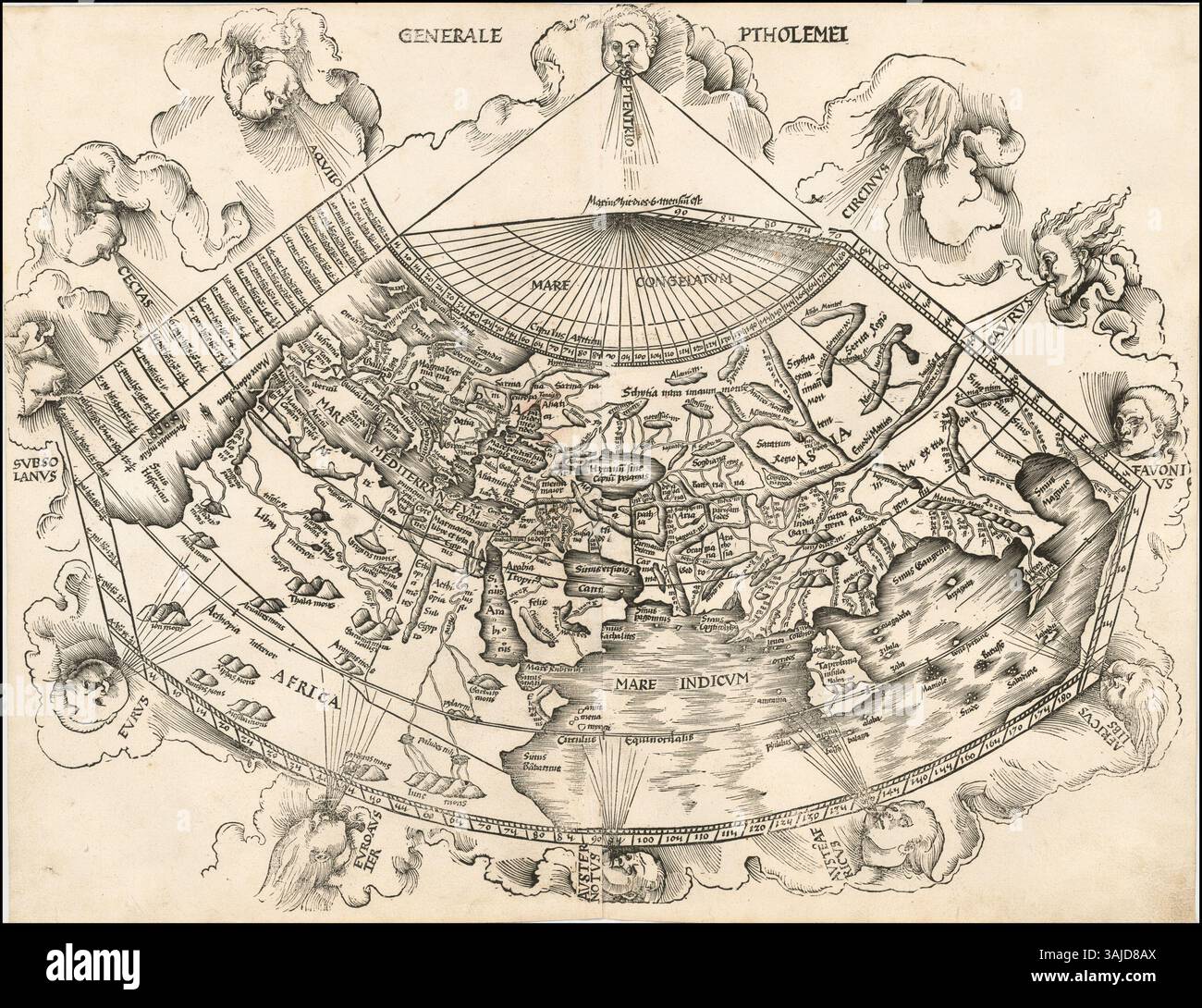 Martin Waldseemüller's 1513 Ptolemaic world map illustrates the global ...