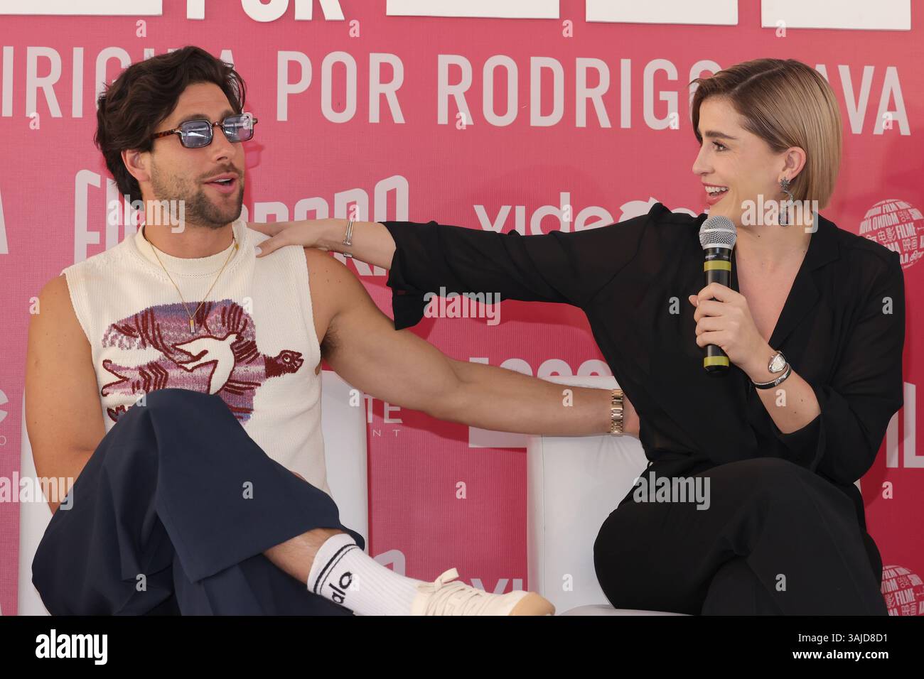 Cassandra Sánchez-Navarro and Diego Klein attend the press conference ...