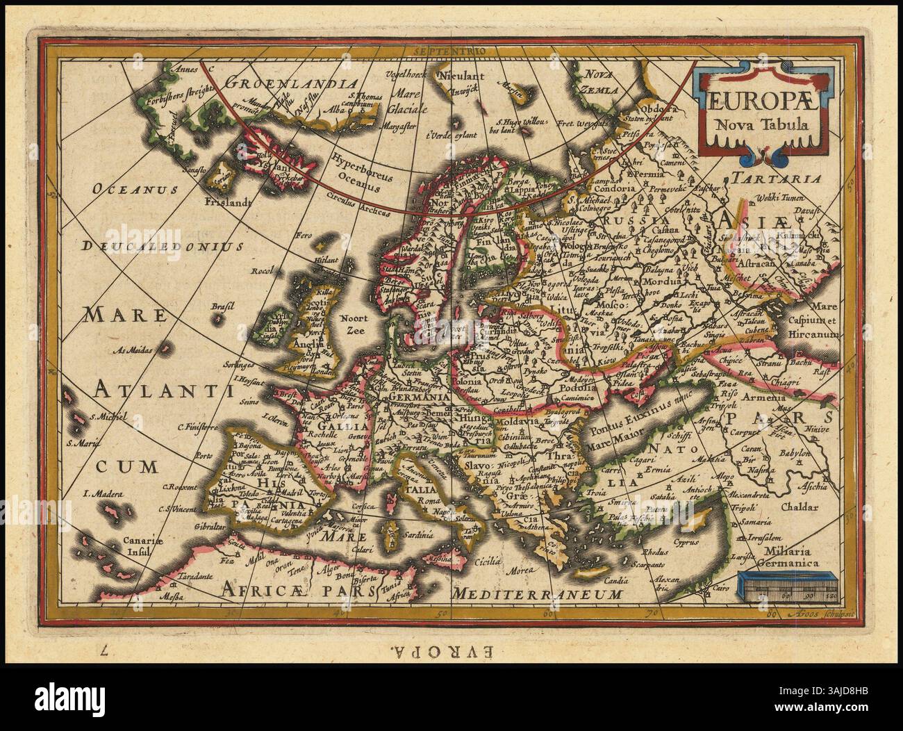 This 1630 map, Europae Nova Tabula, created by Jodocus Hondius I ...