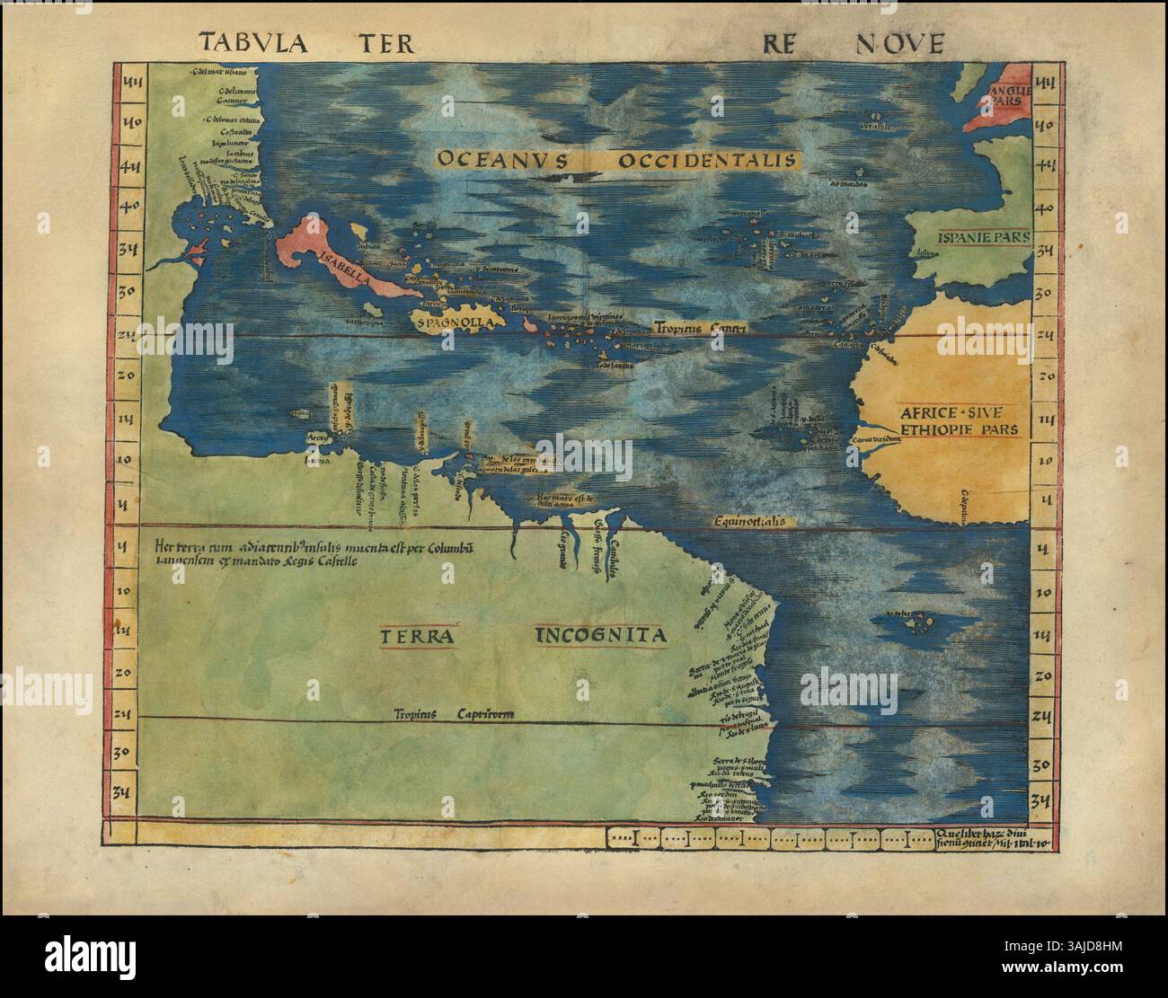 Martin Waldseemüller’s 'Tabula Terre Nove,' also known as the Admiral's ...