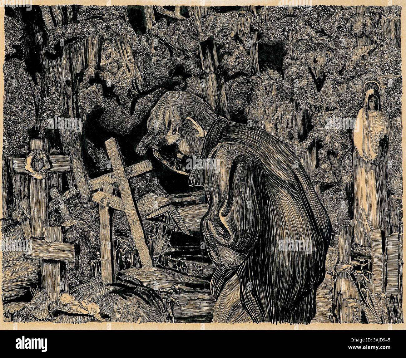 Witold Wojtkiewicz’s 1908 artwork Zaduszki (All Souls' Day) depicts a ...