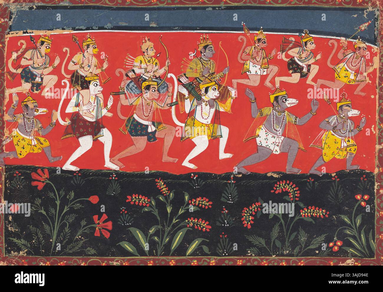 This 17th-century painting, crafted in opaque watercolor on paper ...