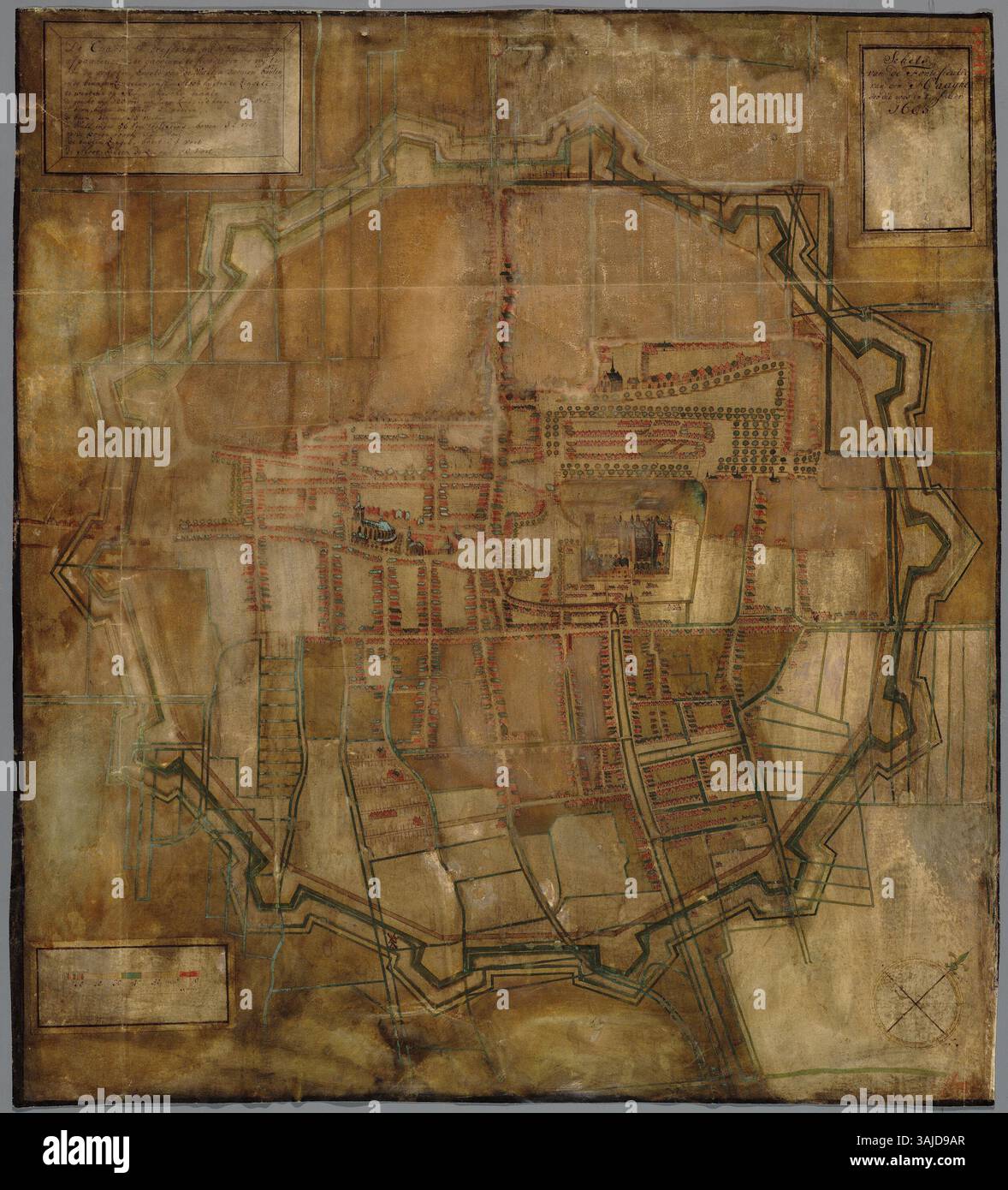 A 1603 sketch by Hans Groll depicts the fortifications of The Hague as ...