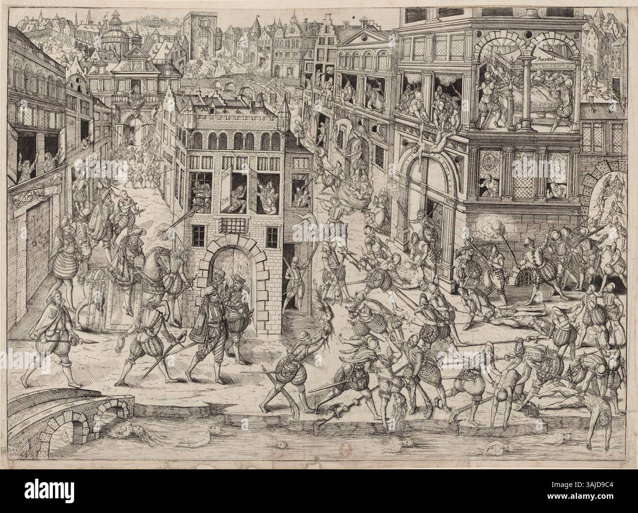 This 16th-century engraving depicts the Massacre of Saint Bartholomew ...