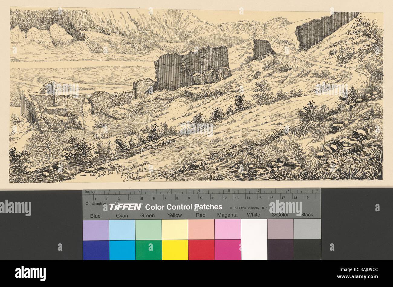 This 1894 drawing by Johann Rudolf Rahn depicts the forecourt of the ...