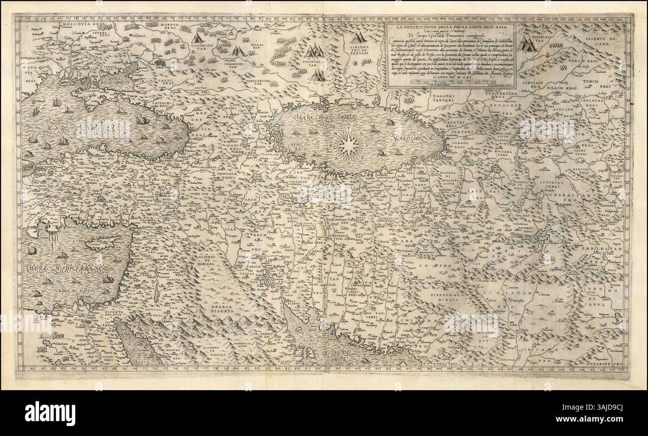 This 1561 map by Jacopo Gastaldi presents the first part of Asia with ...