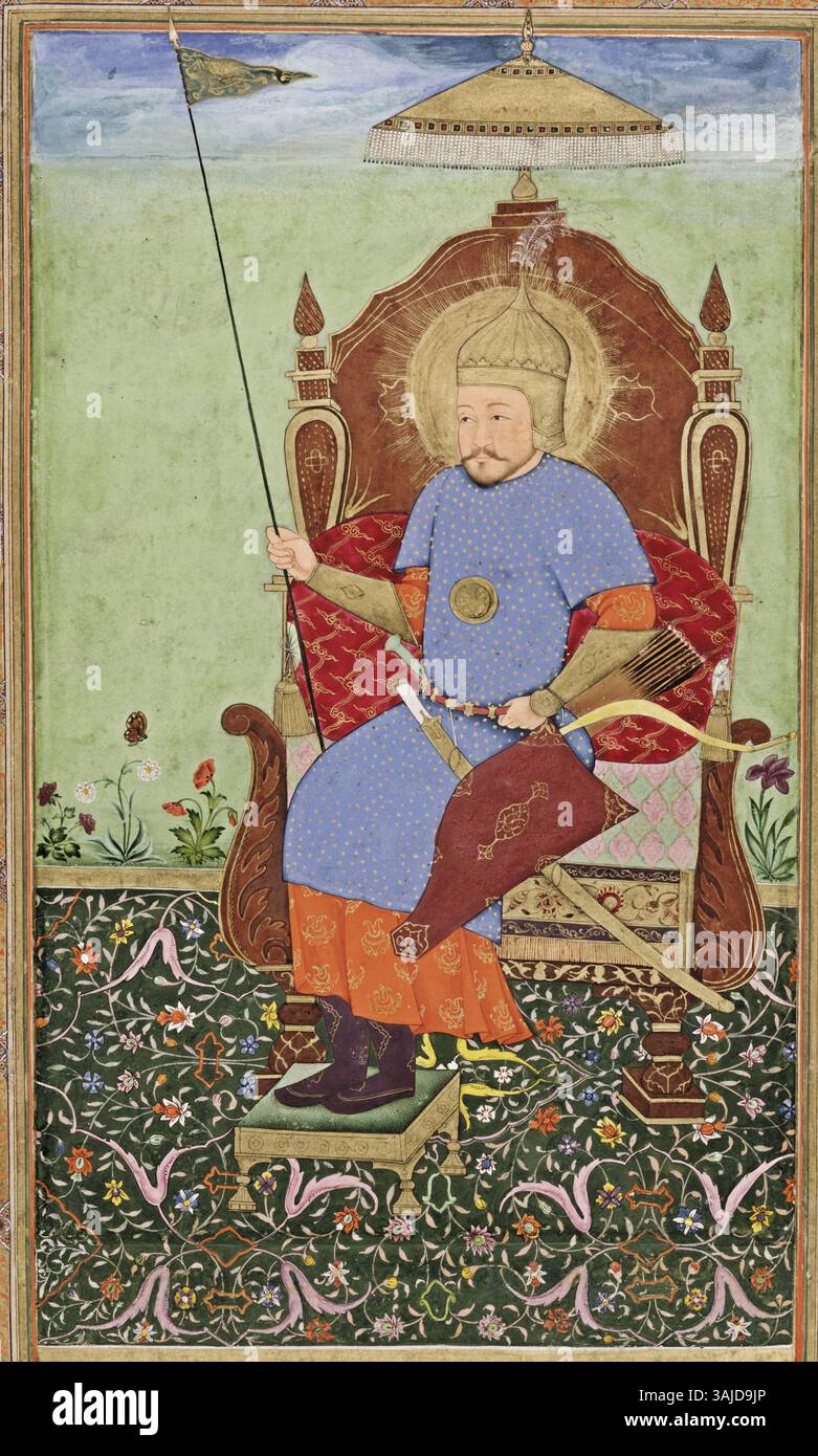 This Mughal-style portrait from the Shahjahan period depicts the ...