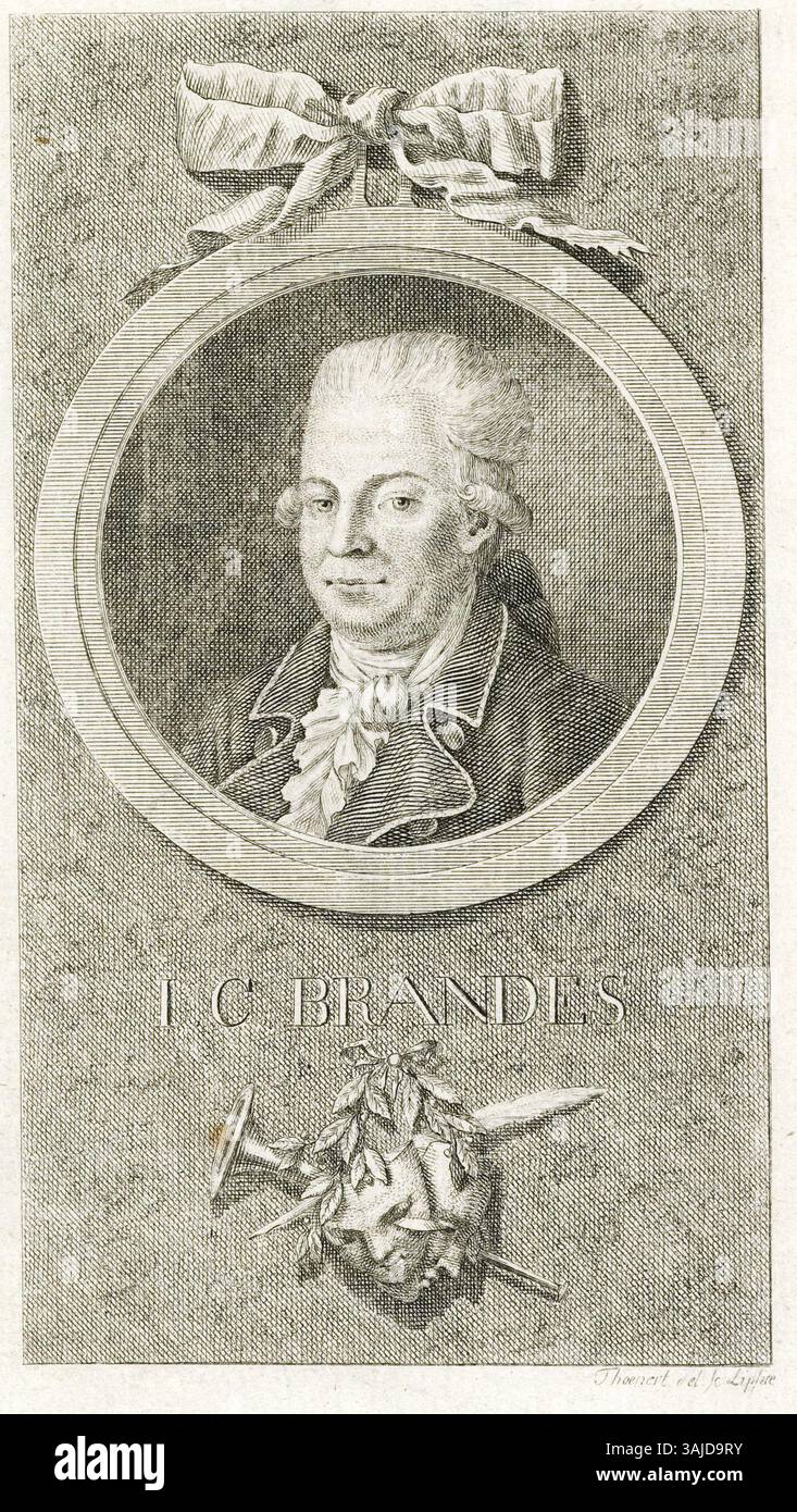 Copperplate portrait of Johann Christian Brandes, created by Medardus ...