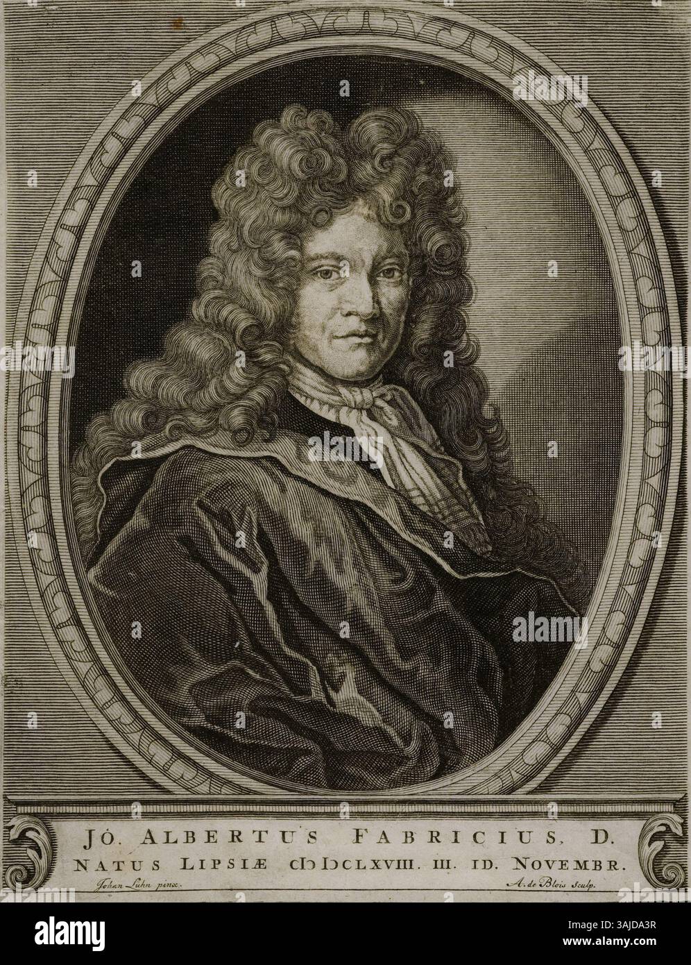 This copper engraving portrait of Johann Albert Fabricius, created by ...