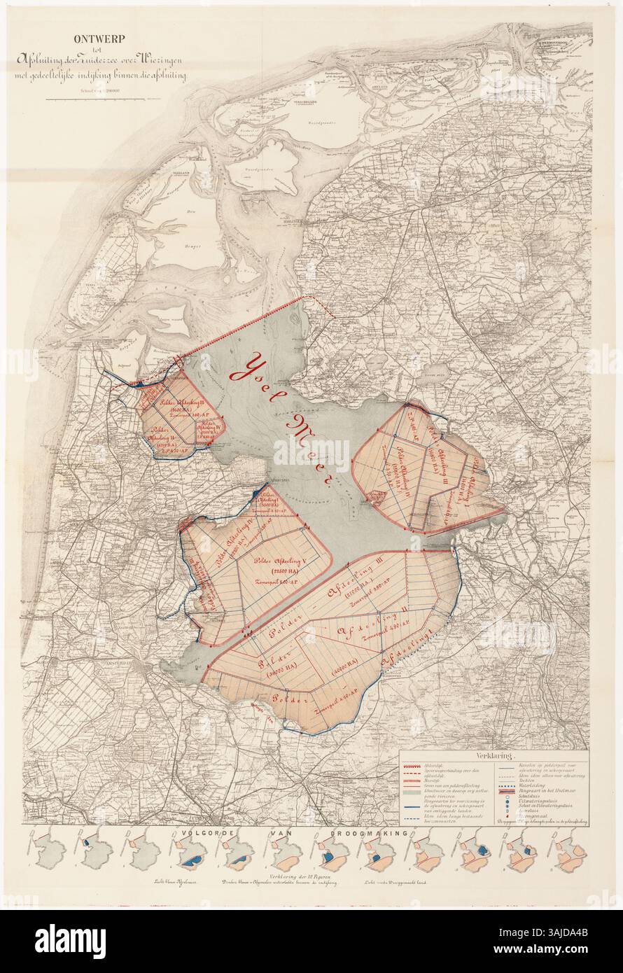 Cornelis Lely's design from 1891 for the Zuiderzee Enclosure and ...