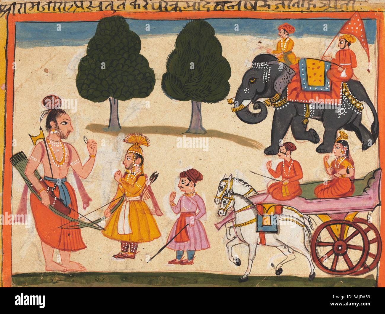 This 1699 painting depicts the mythological scene where Rama bows to ...