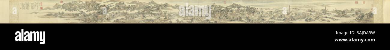 Zhou Kun’s 1745 painting depicting an idealized view of an empire in ...