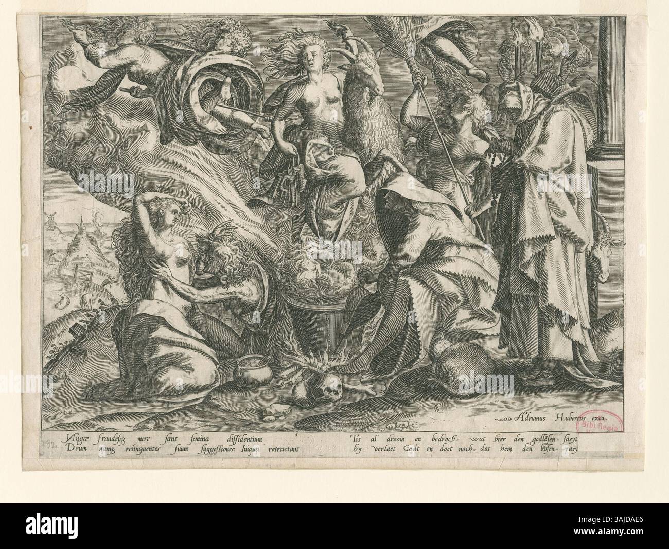 *De heksensabbat* (1648) by Adriaen Huijbrechts II is an engraving ...