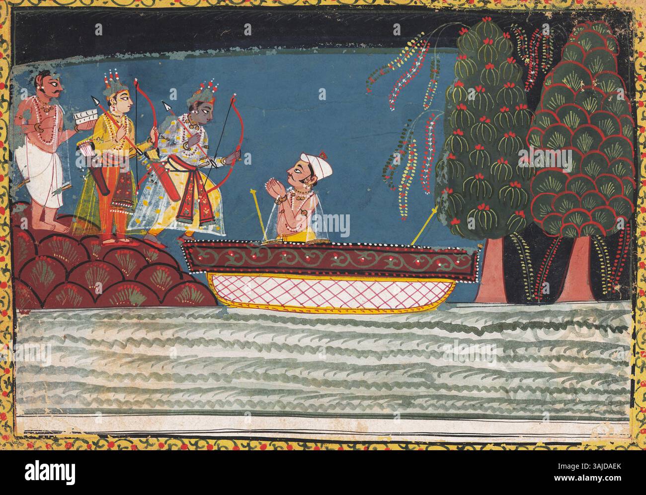 This 17th-century painting depicts a scene from the Ramayana where the ...