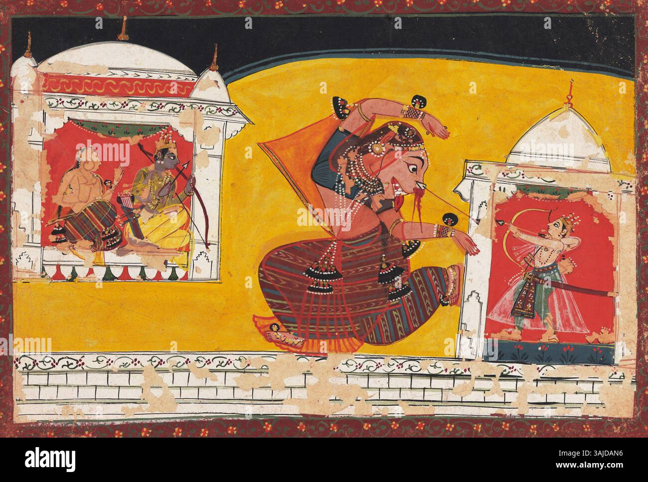 This mid-17th-century Indian painting depicts the mythological moment ...