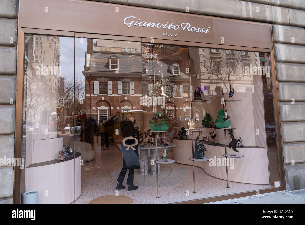 New York, NY, April 10, 2025: View of high fashion Gianvito Rossi store ...
