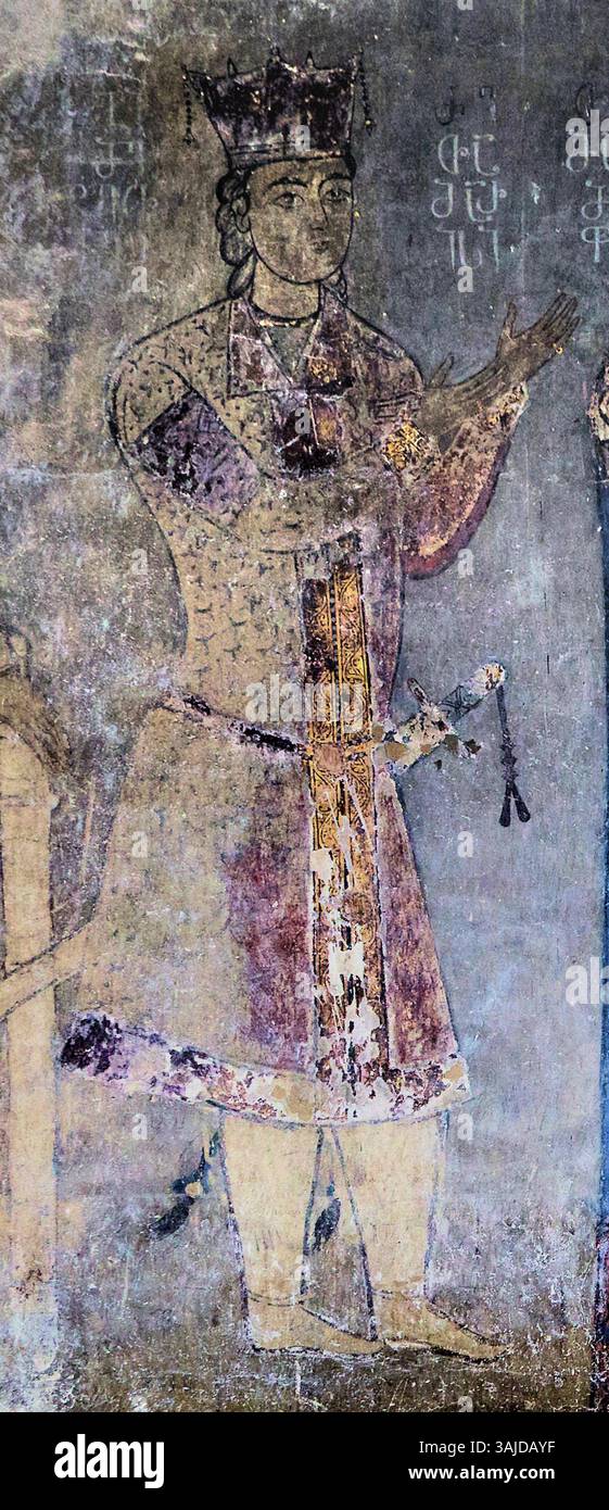 This 13th-century painting from Betania Monastery depicts King George ...