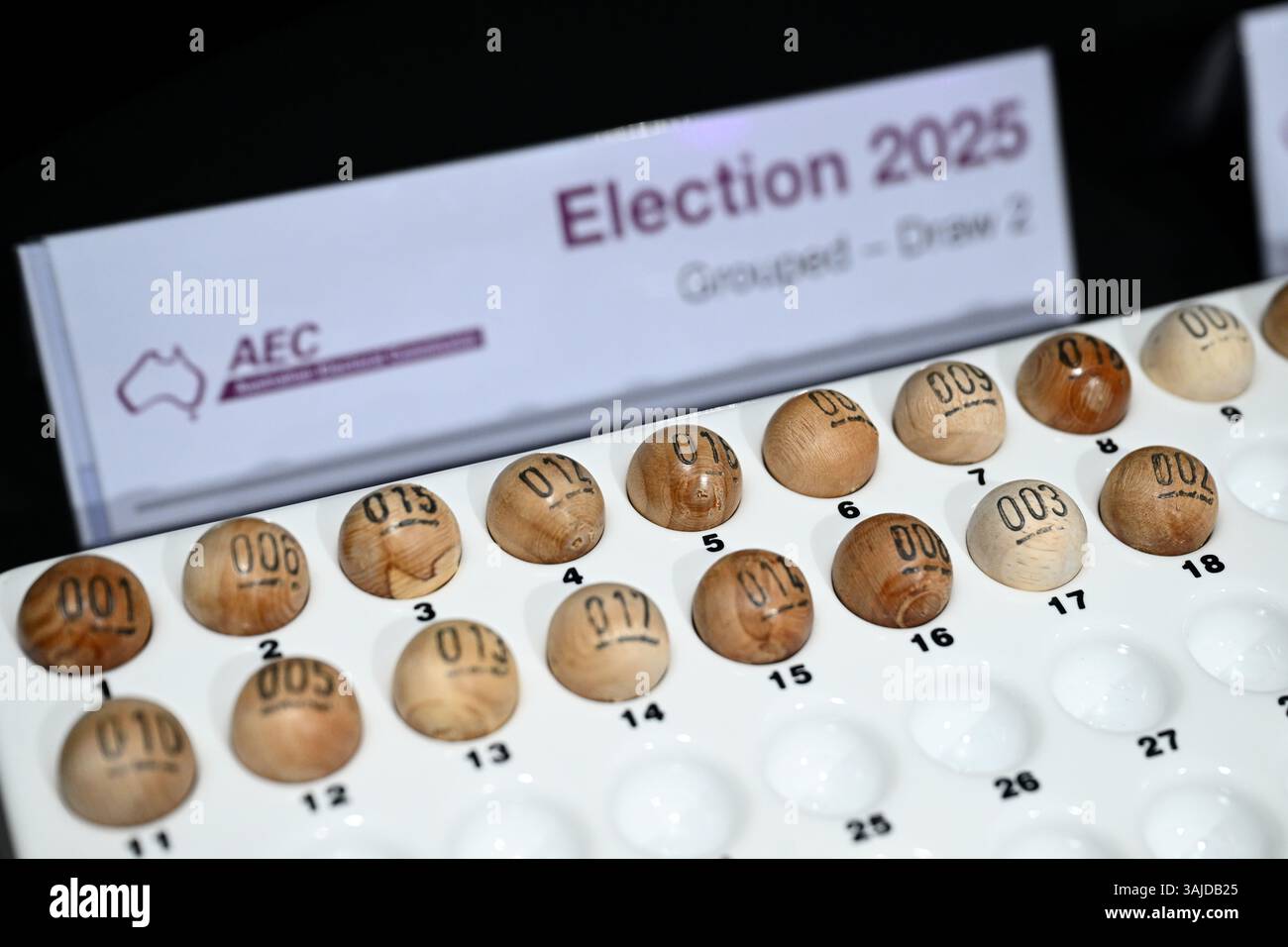 A general view of the ballot draw following the Australian Electoral ...