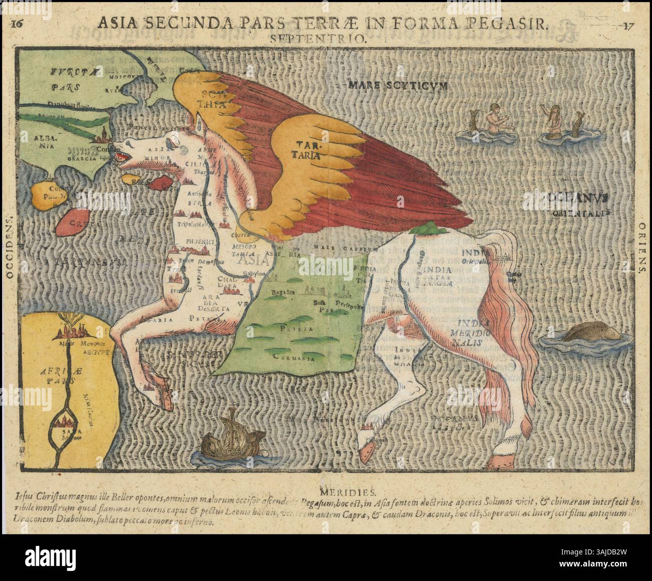 Heinrich Bünting’s 1616 map 'Asia Secunda Pars Terrae in Forma Pegasi ...