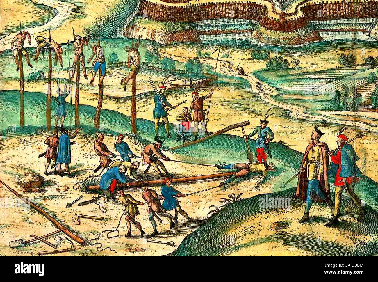 This colorized engraving by Georg Hufnagel, from 1617, depicts the Pápa ...