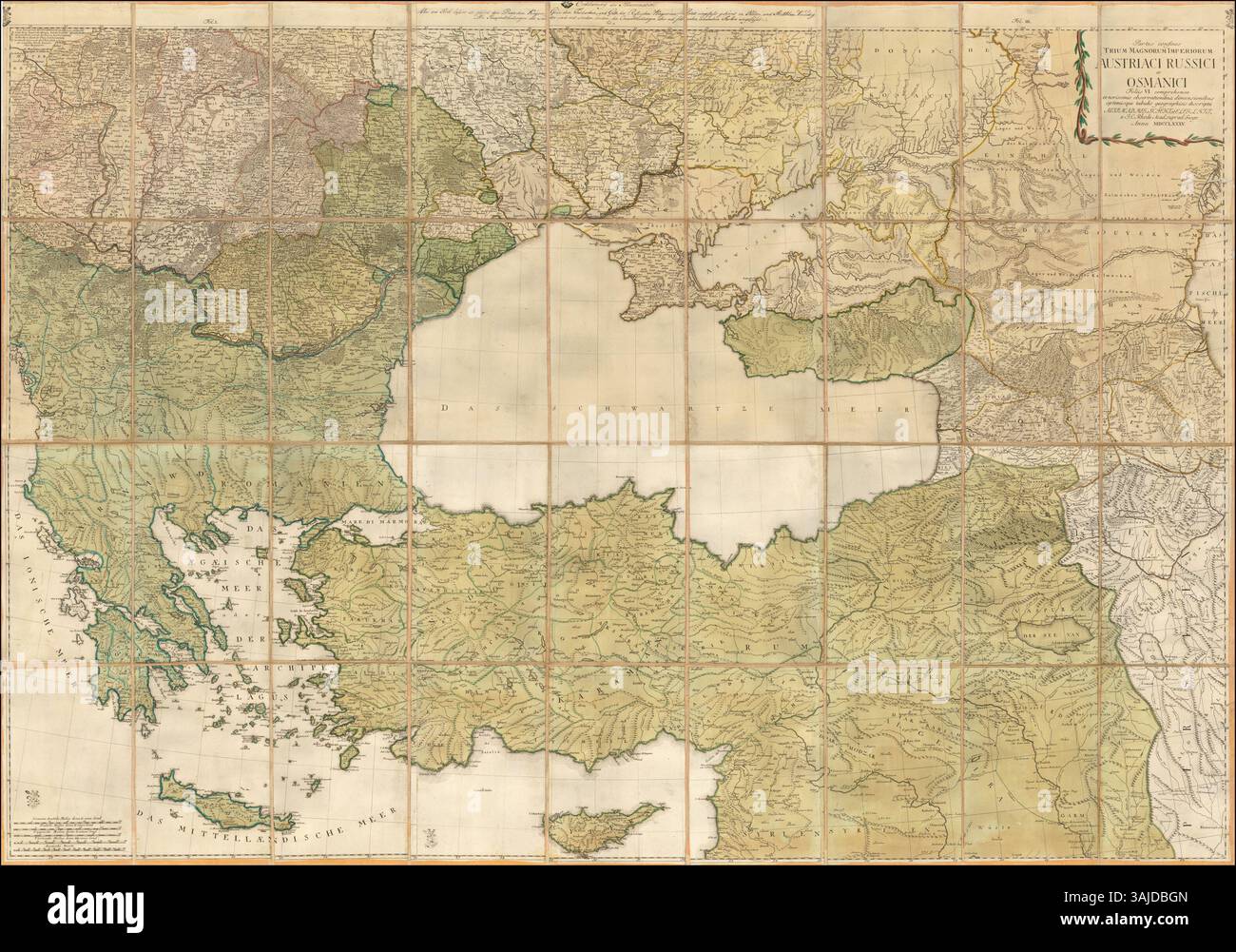 This 1785 map illustrates the vast territories of the Ottoman, Austrian ...