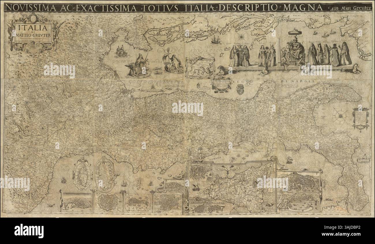 This 1630 map of Italy by Matthaeus Greuter, published in 1657 ...