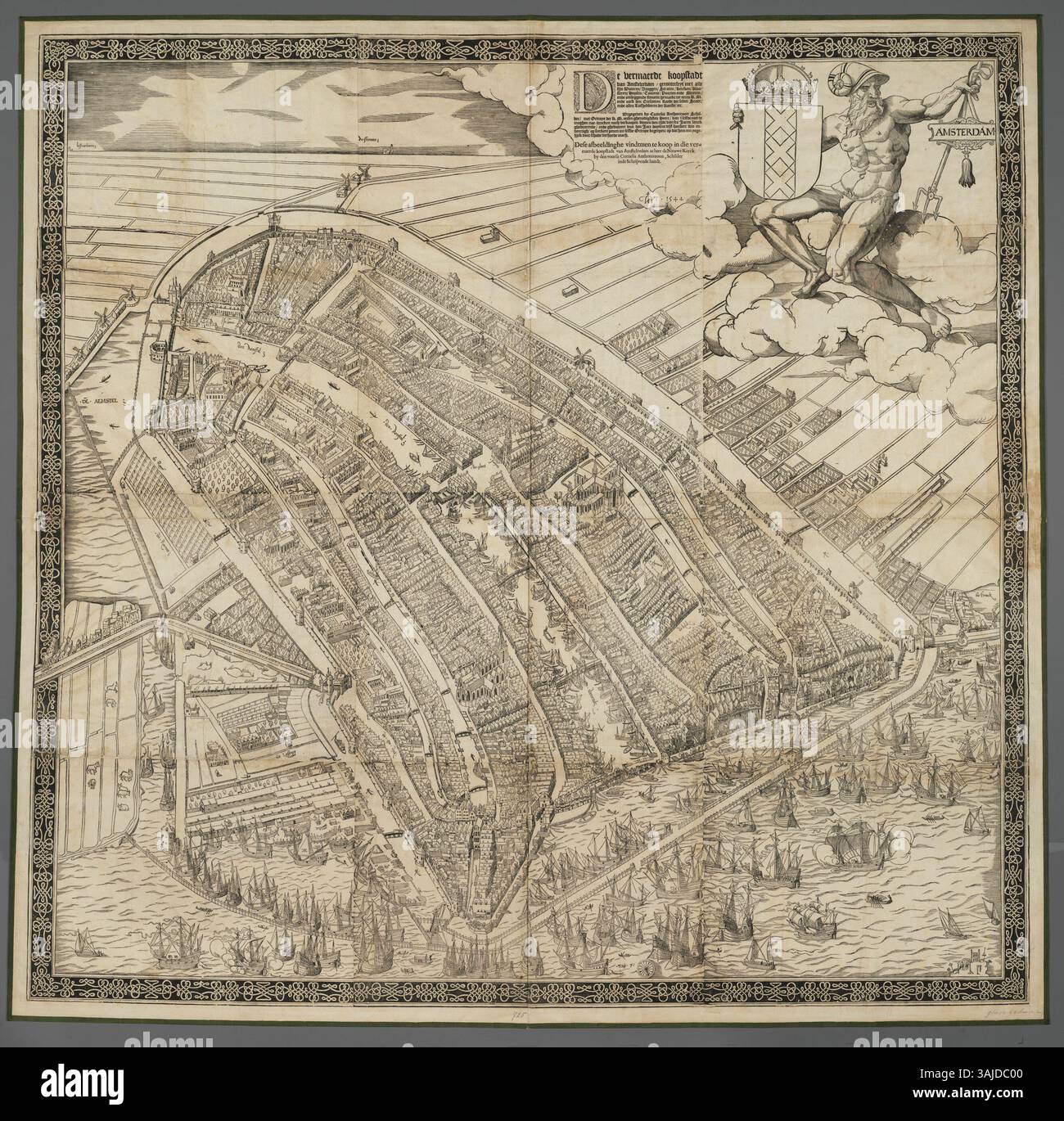 Cornelis Anthonisz's map from circa 1545-1553, titled 'De Vermaerde Koopstadt van Amstelredam ...